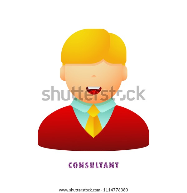 Consultant Avatar Vector Illustration Flat Gradient Stock Vector ...