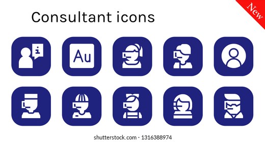 Consultant Icon Set 10 Filled Consultant Stock Vector (Royalty Free ...