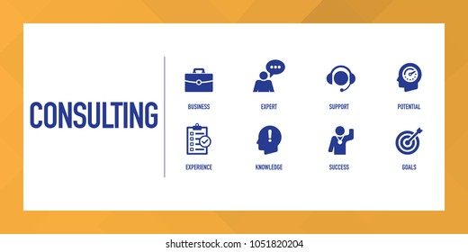Consulting Infographic Icon Set Stock Vector (Royalty Free) 1051820204