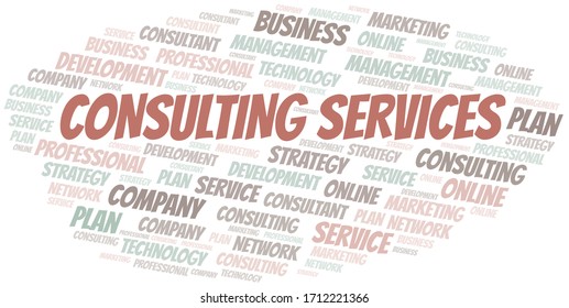 Consulting Services Typography Vector Word Cloud Stock Vector (Royalty ...