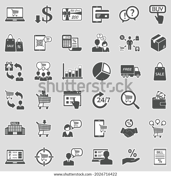 Consumer Behavior Icons Sticker Design Vector Stock Vector (Royalty ...