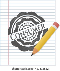 Consumer Pencil Strokes Emblem Stock Vector (Royalty Free) 427815652 ...