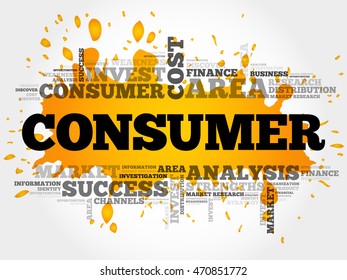 Consumer Word Cloud Collage Business Concept Stock Vector (Royalty Free ...