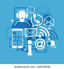 Contact Background Template Contact Icons File Stock Vector (Royalty ...