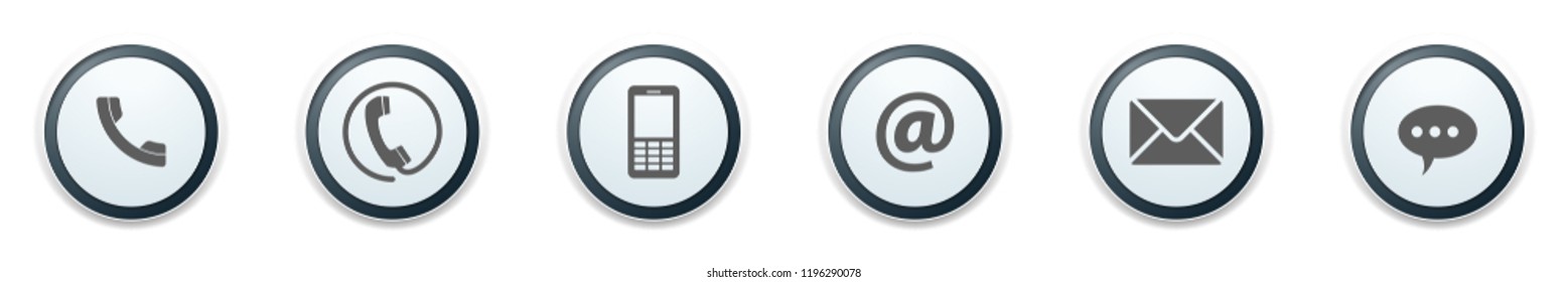 Contact Buttons Illustration Stock Vector (Royalty Free) 1196290078 ...