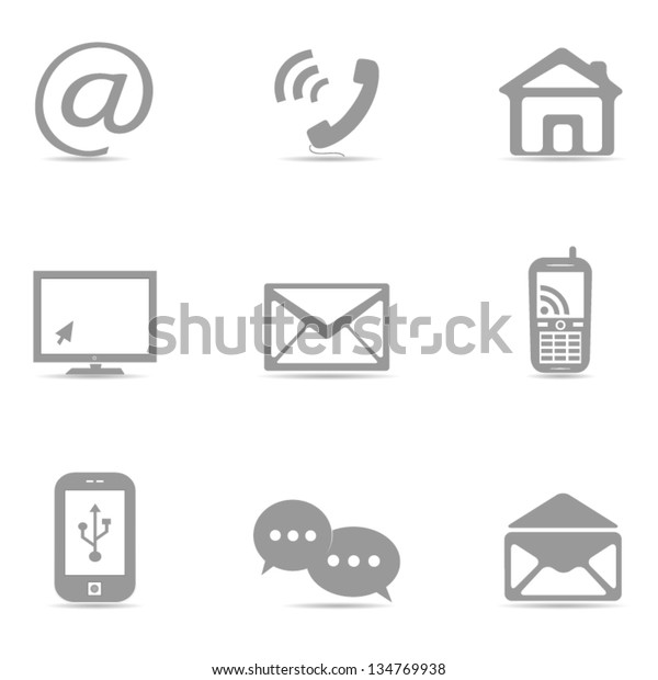 Contact Buttons Set Email Icons Website Stock Vector (Royalty Free ...