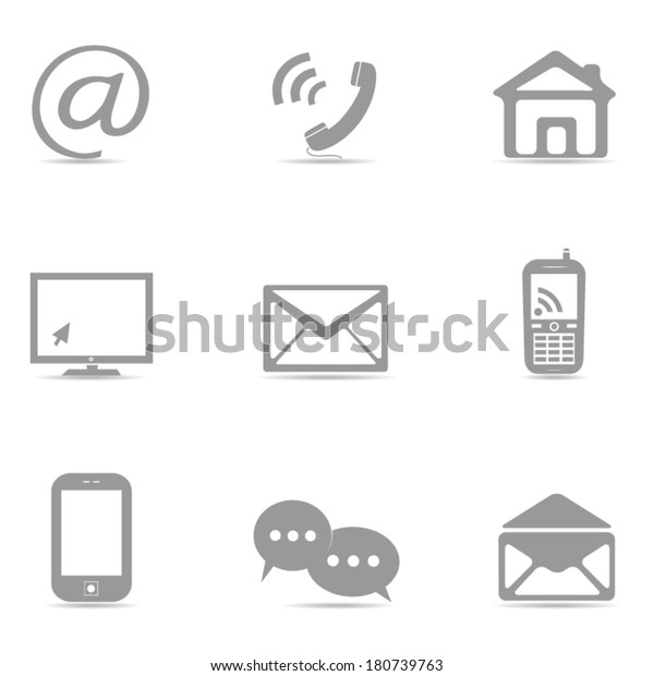 Contact Buttons Set Email Icons Website Stock Vector (Royalty Free ...