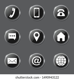 Contáctenos con el conjunto de iconos.: vector de stock (libre de ...