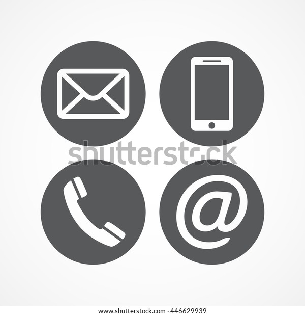 Symbole kontaktieren: Stock-Vektorgrafik (Lizenzfrei) 446629939 ...