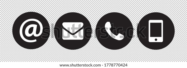 Contact Icons Buttons Set On Transparent Stock Vector (Royalty Free ...