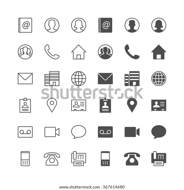 Contact Icons Included Normal Enable State Stock Vector (Royalty Free ...