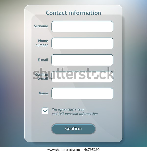 Contact Information Form Vector Illustration Eps Stock Vector (Royalty ...