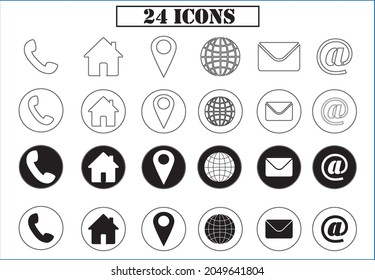 Contact Item Vector Communication Icon Set Stock Vector (Royalty Free ...