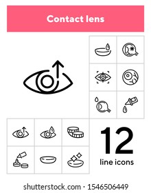 Contact Lens Icons Contact Solution Eye Stock Vector (Royalty Free ...
