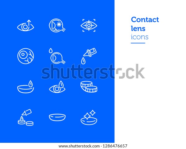 Contact Lens Icons Contact Solution Eye Stock Vector (Royalty Free ...