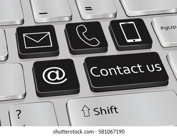 All Methods Contact Computer Keyboard Red: vector de stock (libre de ...