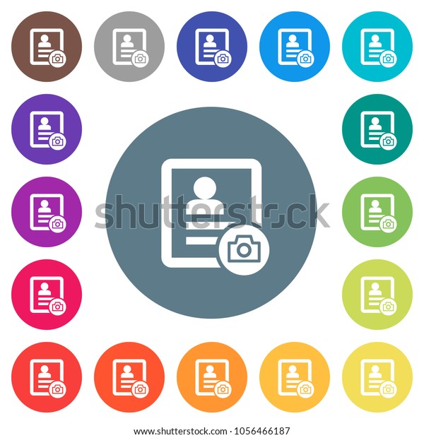 Contact Profile Picture Flat White Icons Stock Vector (Royalty Free ...