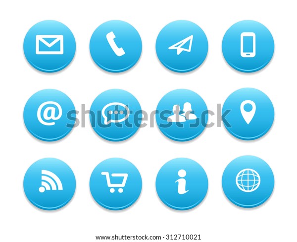 Contact Round Icons Stock Vector (Royalty Free) 312710021