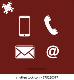 Contact Set Email Envelope Phone Mobile Stock Vector (Royalty Free ...