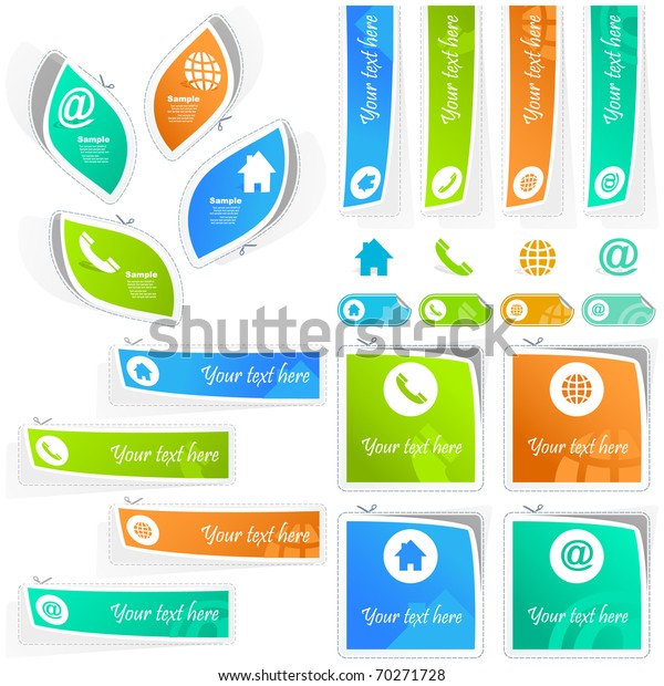 Contact Sticker Set Web Icon Email Stock Vector (Royalty Free) 70271728 ...