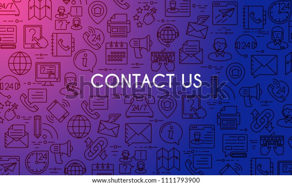 Contact Us Banner Design Template Thin Stock Vector (Royalty Free ...