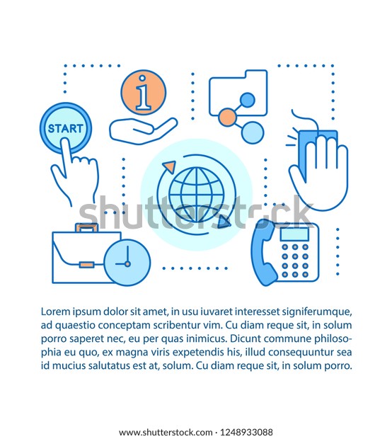 Contact Us Concept Linear Illustration Information Stock Vector ...