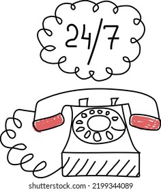 Contact Us Icon Line Drawing Style Stock Vector (Royalty Free ...
