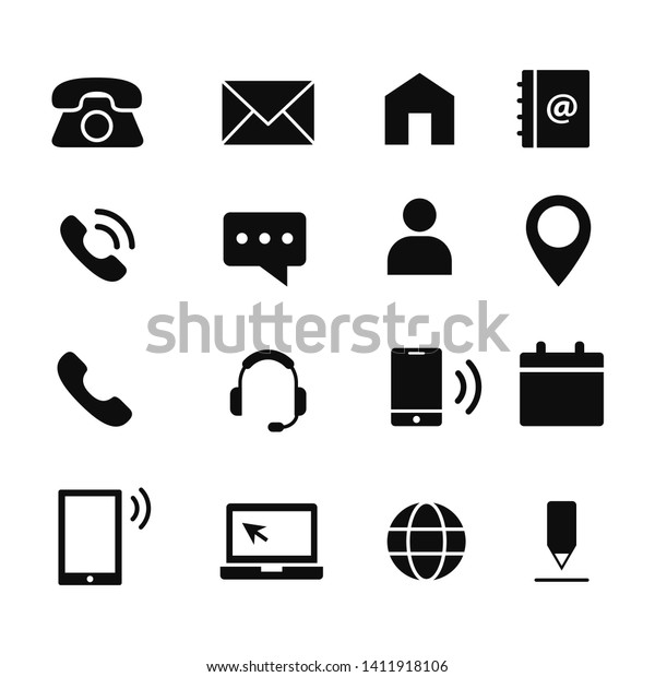 Contactez-nous, icône Définir un élément de : image vectorielle de ...