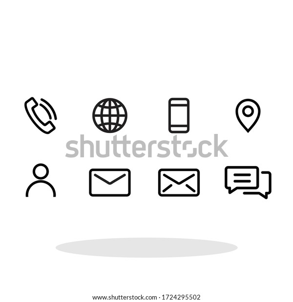 Contactez-nous ensemble d'icônes à plat. Symbole : image vectorielle de ...