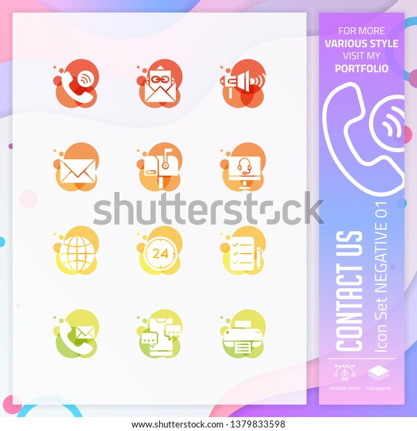 Contact Us Icon Set Glyph Style Stock Vector (Royalty Free) 1379833598 ...