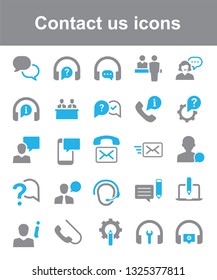 Set Contact Support Icon Collection Simple Stock Vector (Royalty Free ...