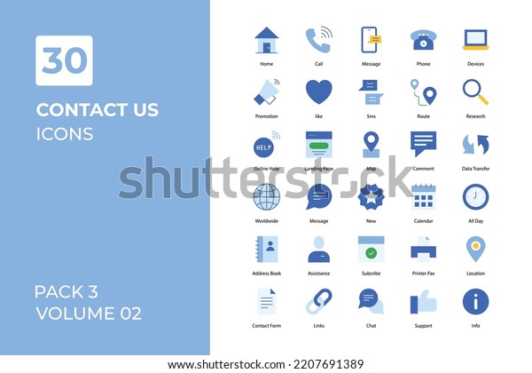 Contact Us Icons Collection Set Vector Stock Vector (Royalty Free ...