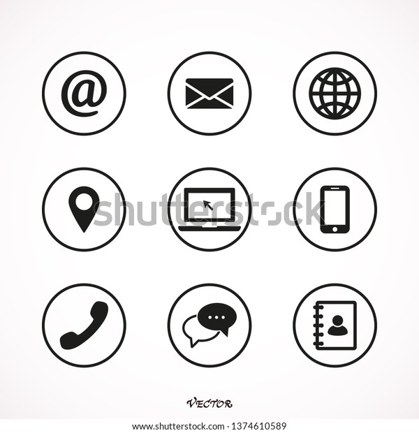 Contactez-nous avec les icônes.Ensemble d'icônes Web : image ...