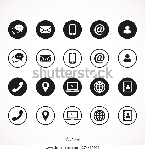 Contact Us Icons Web Icon Set Stock Vector (Royalty Free) 1374610904 Contact Us Icons Web Icon Set Stock Vector (Royalty Free) 1374610904