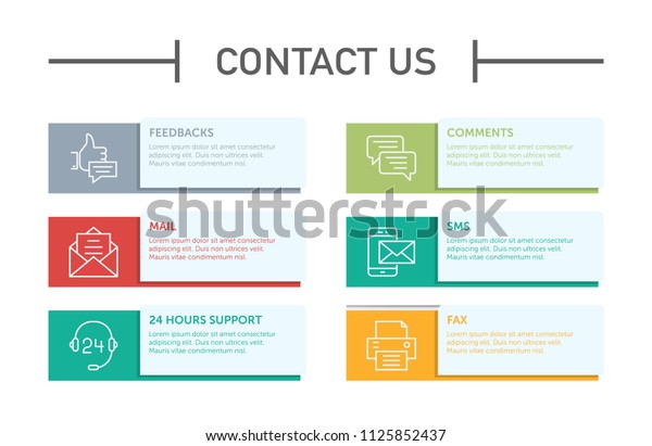 Contact Us Infographic Icons Stock Vector (Royalty Free) 1125852437