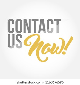 Contact Us Now Stylish Typography Copy Stock Vector (Royalty Free ...
