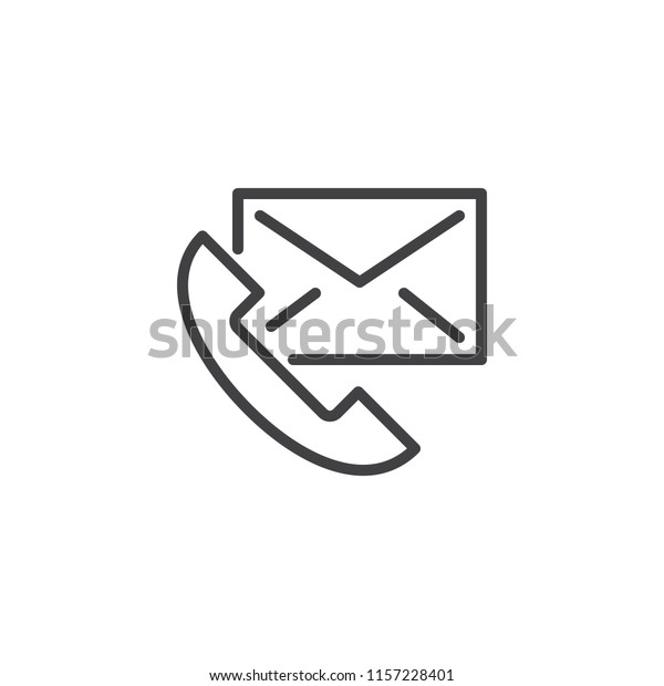 Contact Us Outline Icon Linear Style Stock Vector (Royalty Free ...
