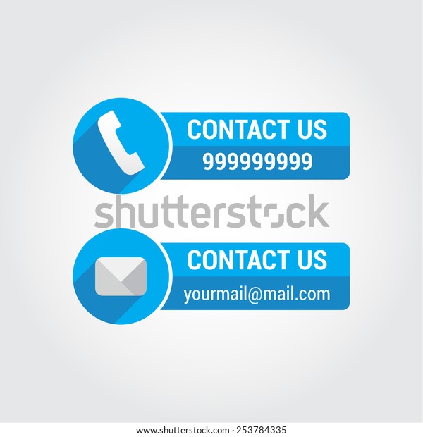 Contact Us Phone Mail Labels Stock Vector (Royalty Free) 253784335