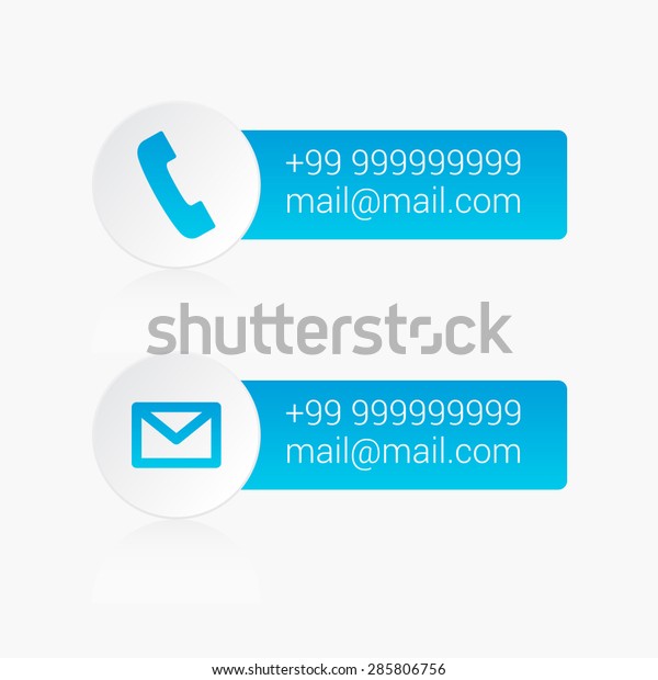 Contact Us Phone Mail Labels Stock Vector (Royalty Free) 285806756