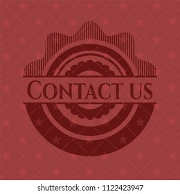 Contact Us Realistic Red Emblem Stock Vector (Royalty Free) 1122423947 ...