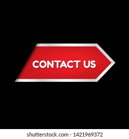 Contact Us Red Banner Stock Vector (Royalty Free) 1421969372