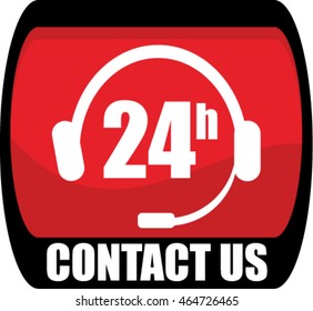 Contact Us Sticker Stock Vector (Royalty Free) 464726465 | Shutterstock