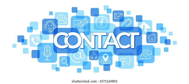 Contact Us Vector Banner Word Line Stock Vector (Royalty Free ...