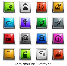 Contact Us Vector Icons Square Colored Stock Vector (Royalty Free ...