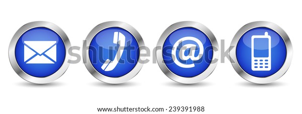 Contact Us Web Buttons Set Email Stock Vector (Royalty Free) 239391988 ...