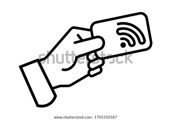 Contactless Card Icon On White Background Stock Vector (Royalty Free ...
