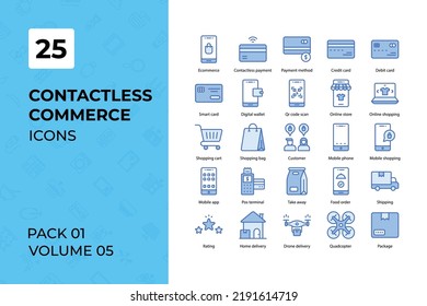 Contactless Commerce Icons Collection Set Contains Stock Vector ...