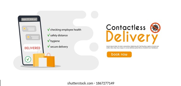 Contactless Delivery Concept Illustration Order Products Stock Vector ...