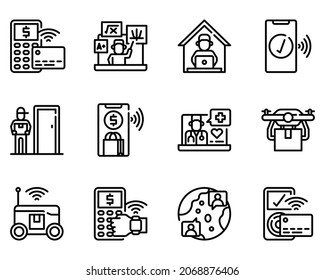 Contactless Icon Symbol Website Application Stock Vector (Royalty Free ...