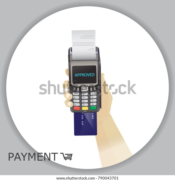 Contactless Payment Transaction Terminal Display Pinpad Stock Vector ...